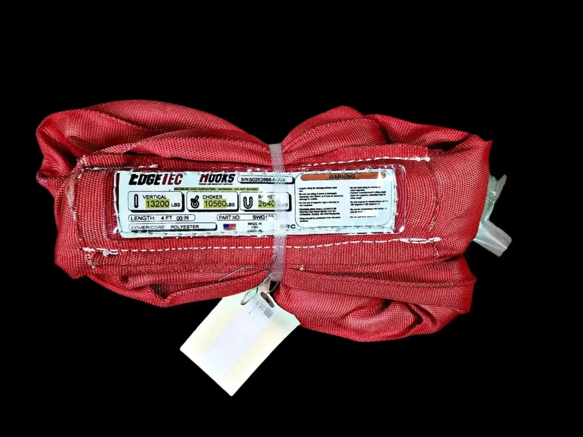 12' HD Endless Sling Red | High Weight Capacity – EdgeTec - Hooks
