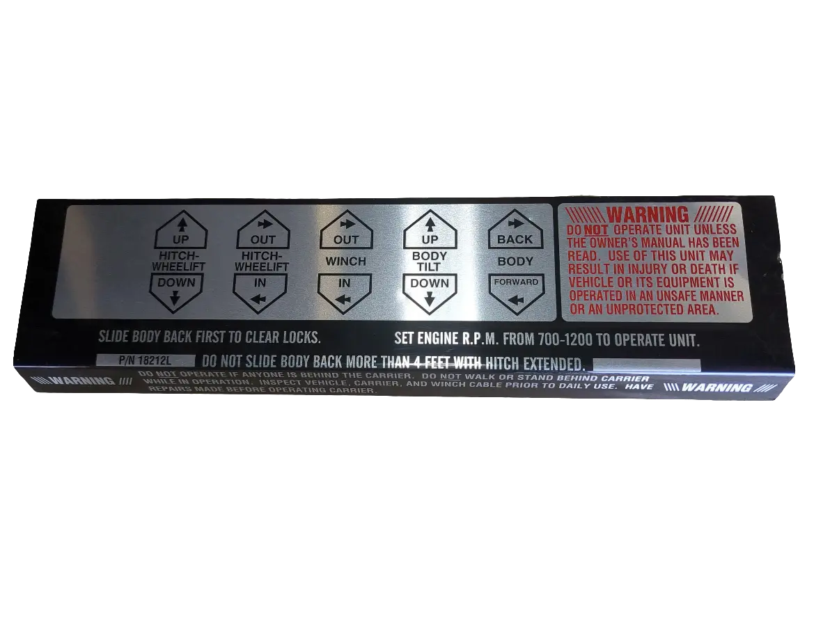 CHEVRON CARRIER CONTROL DECAL LEFT SIDE - EdgeTec - Hooks – EdgeTec - Hooks
